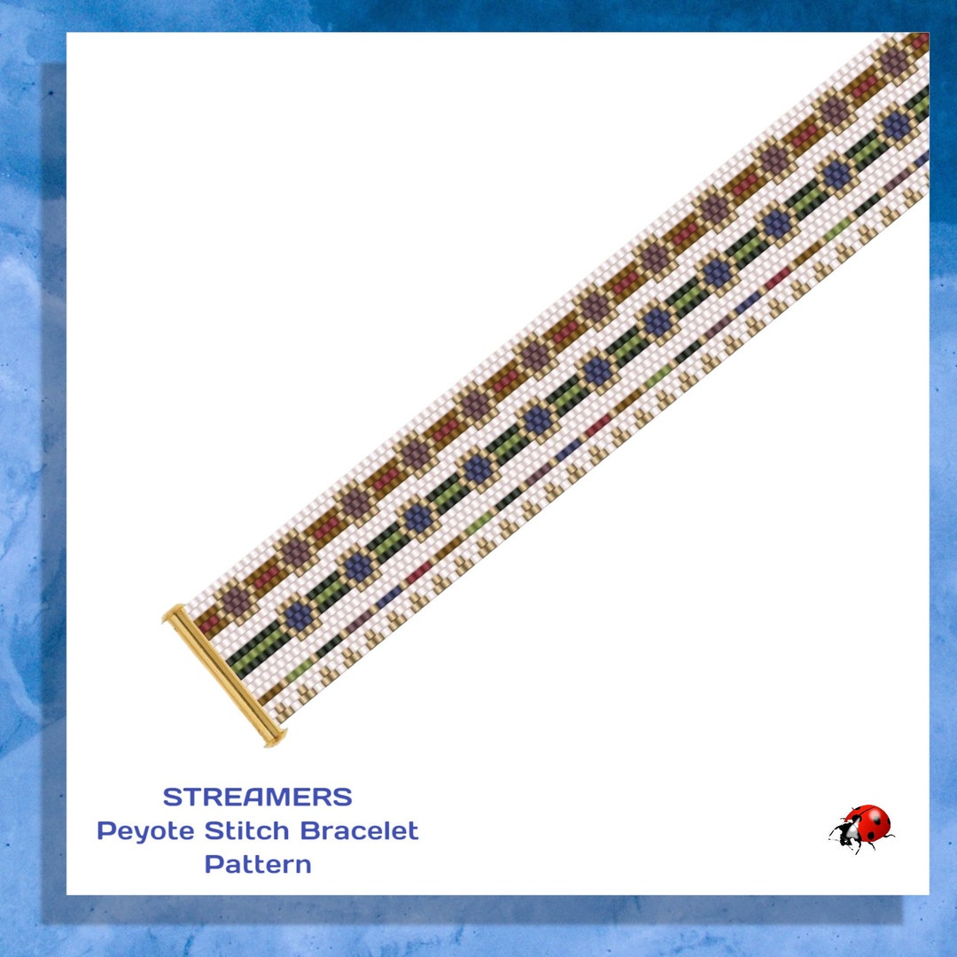 STREAMERS: A Peyote Stitch Beaded Bracelet Pattern by Bead With Bugs - Etsy