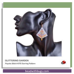 Peyote Stitch, Kite Earring Beading Pattern by Bead With Bugs ...