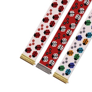 Peyote Stitch Beaded Bracelet Pattern by Bead With Bugs, Ladybug Parade ...