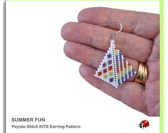 PINK LEMONADE: Peyote Stitch Beaded Earring Pattern by Bead With Bugs ...