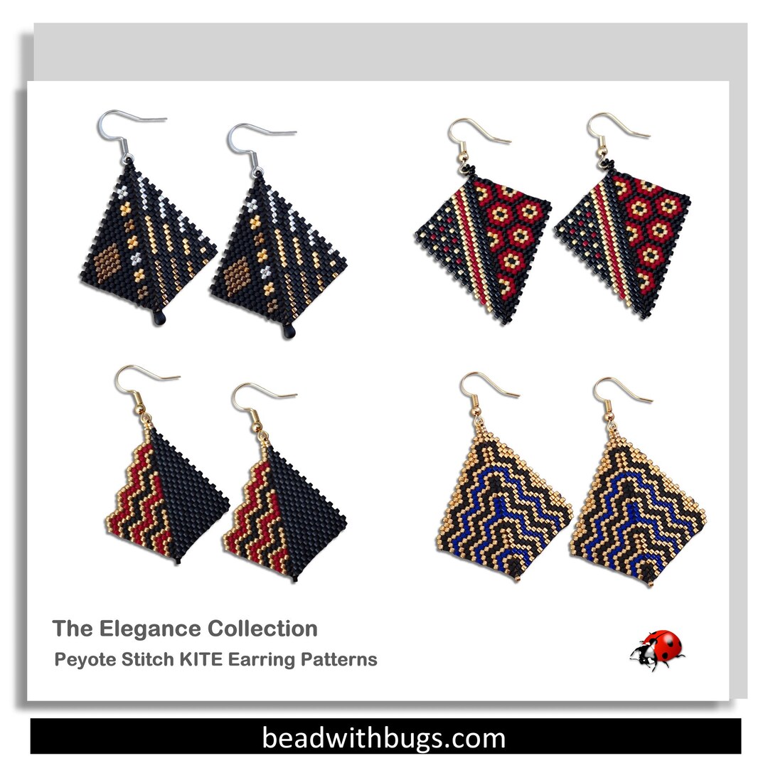 THE ELEGANCE COLLECTION: Peyote Stitch Beaded Earring Patterns by Bead ...