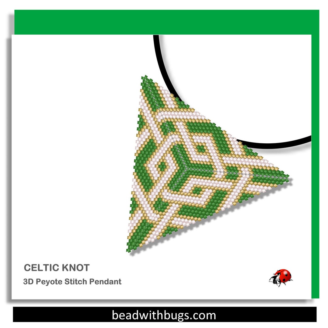 CELTIC KNOT: 3D Beaded Peyote Pendant Pattern by Bead With Bugs - Etsy