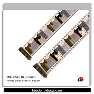 THE CATS: A Peyote Stitch Beaded Bracelet Pattern by Bead With Bugs - Etsy