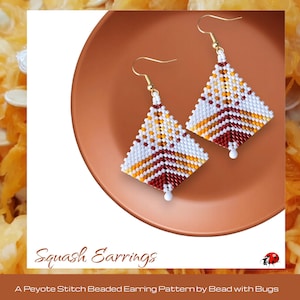 Peyote Stitch, Kite Earring Beading Pattern by Bead With Bugs, Squash ...