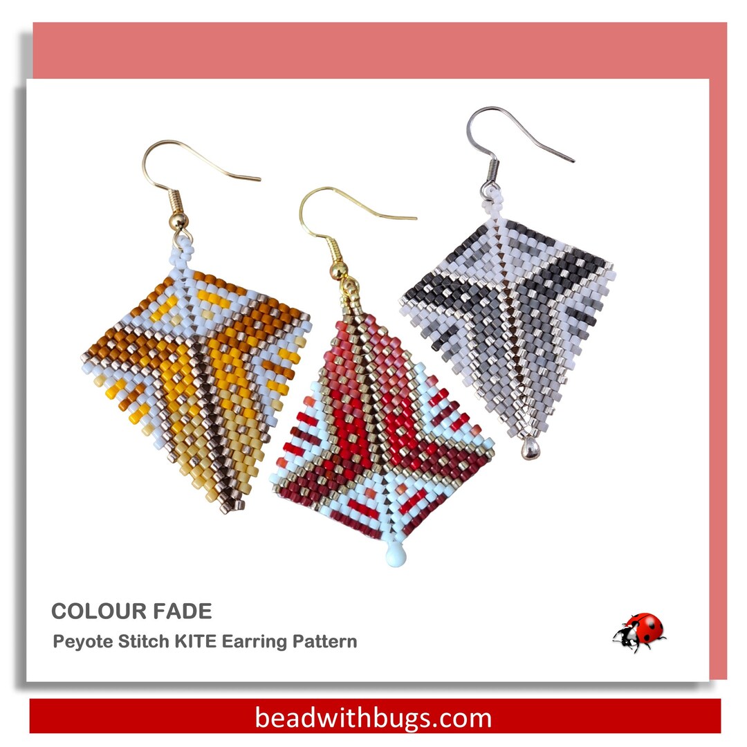 COLOUR FADE: Peyote Stitch Earring Pattern by Bead With Bugs - Etsy