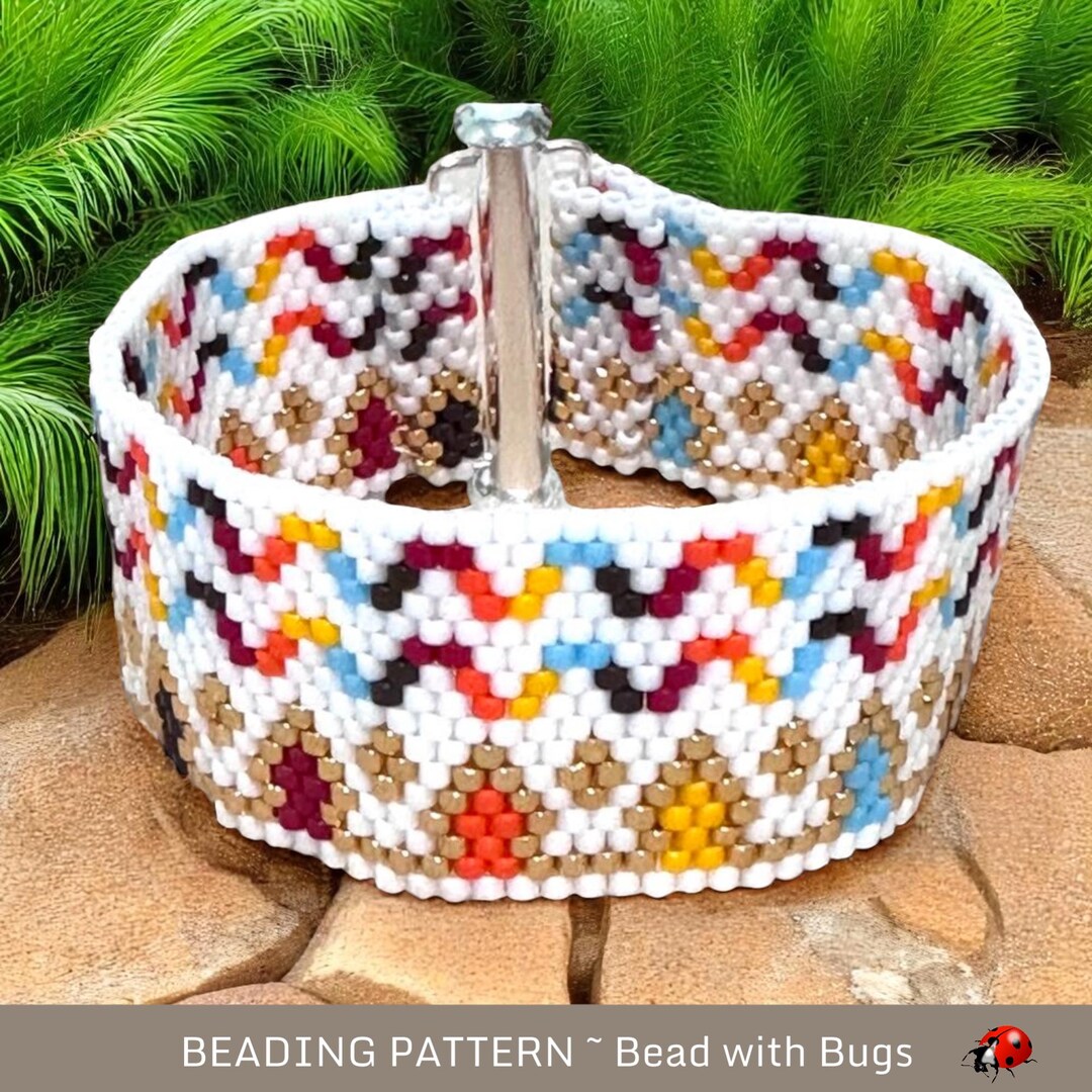 Peyote Stitch Beaded Bracelet Pattern by Bead With Bugs, SOUTHWEST ...