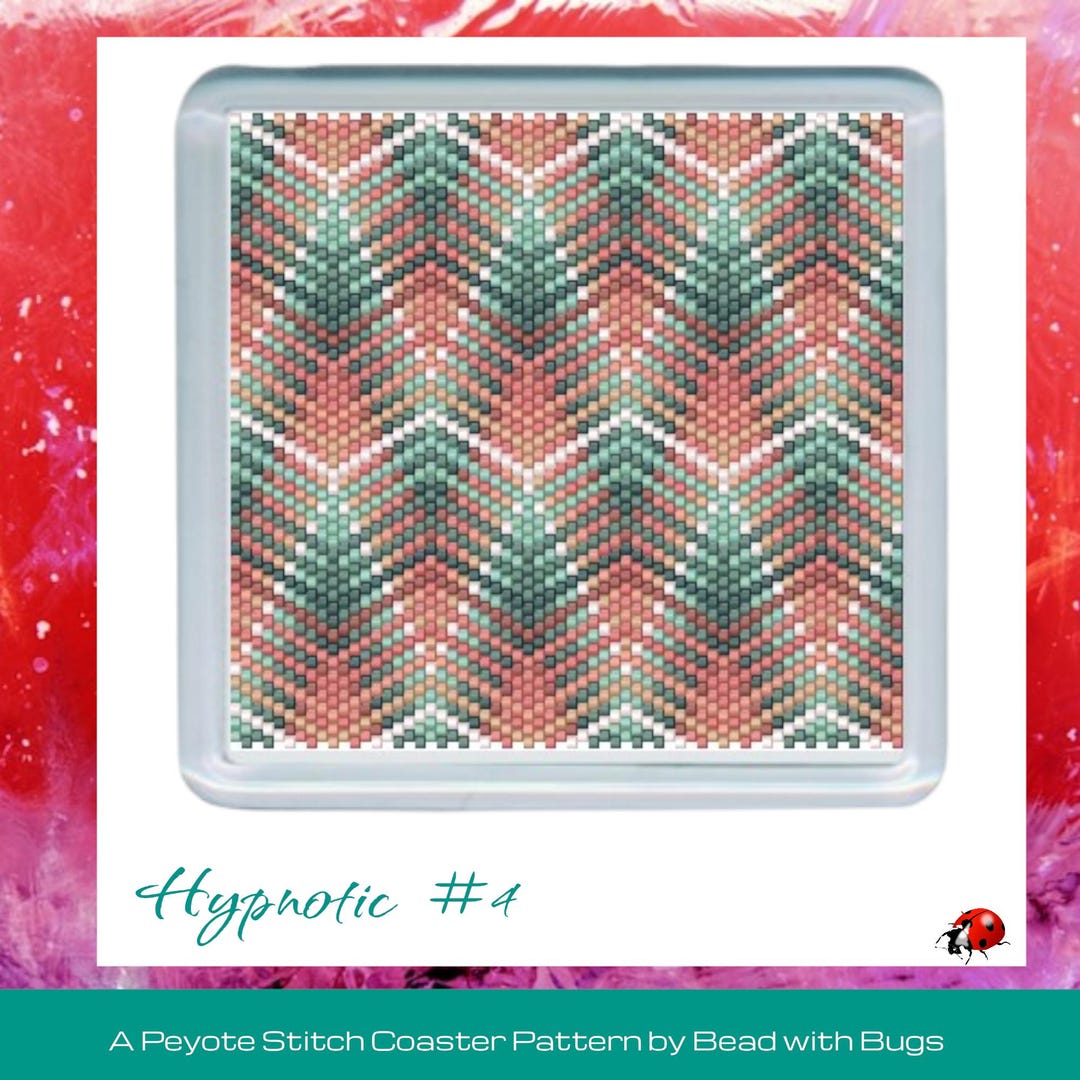 HYPNOTIC #4: Peyote Stitch Beaded Coaster Pattern by Bead With Bugs - Etsy
