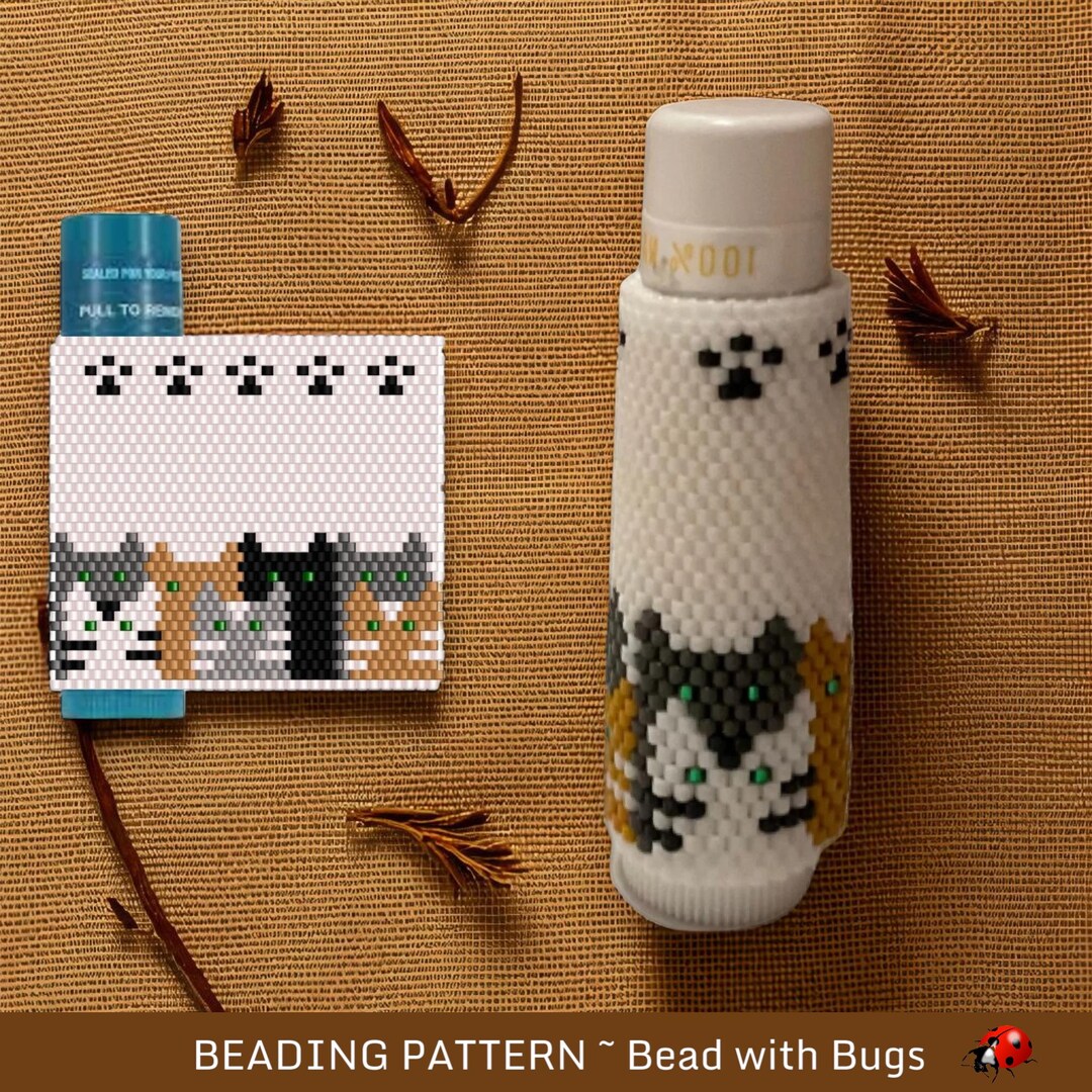 Beaded Lip Balm Cover Pattern: Cats Design (PDF Pattern - Etsy