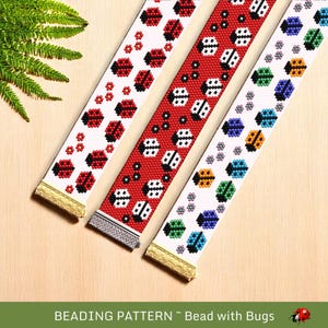 Peyote Stitch Beaded Bracelet Pattern by Bead With Bugs, Ladybug Parade ...