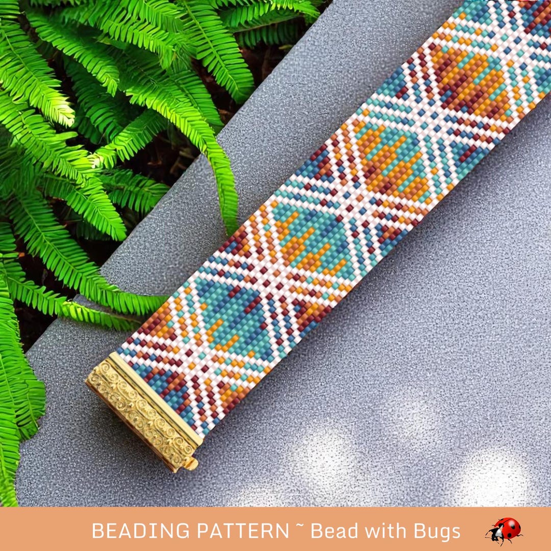 Peyote Stitch Beaded Bracelet Pattern by Bead With Bugs, CROSS ROADS ...