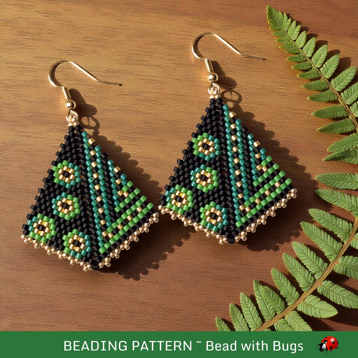 Peyote Stitch, Kite Earring Beading Pattern LILY PAD, PDF - Etsy