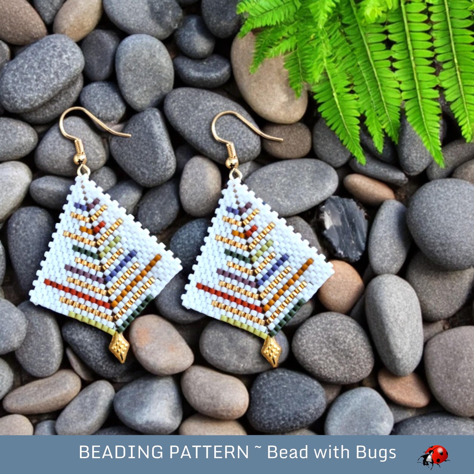 Peyote Stitch, Kite Earring Beading Pattern by Bead With Bugs ...