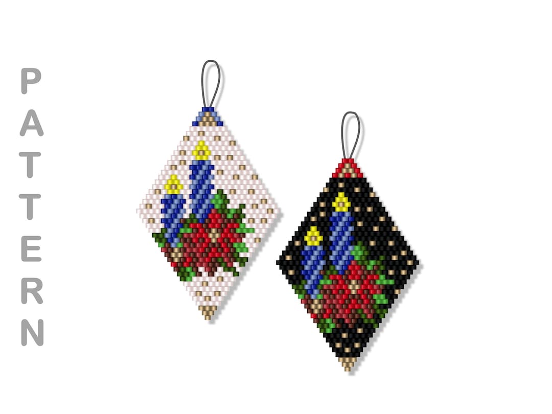 BRICK STITCH Ornament Pattern Christmas Candles - Etsy