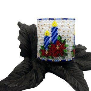 CHRISTMAS CANDLES: Peyote Stitch Beaded Tea Light Cover Pattern by Bead ...