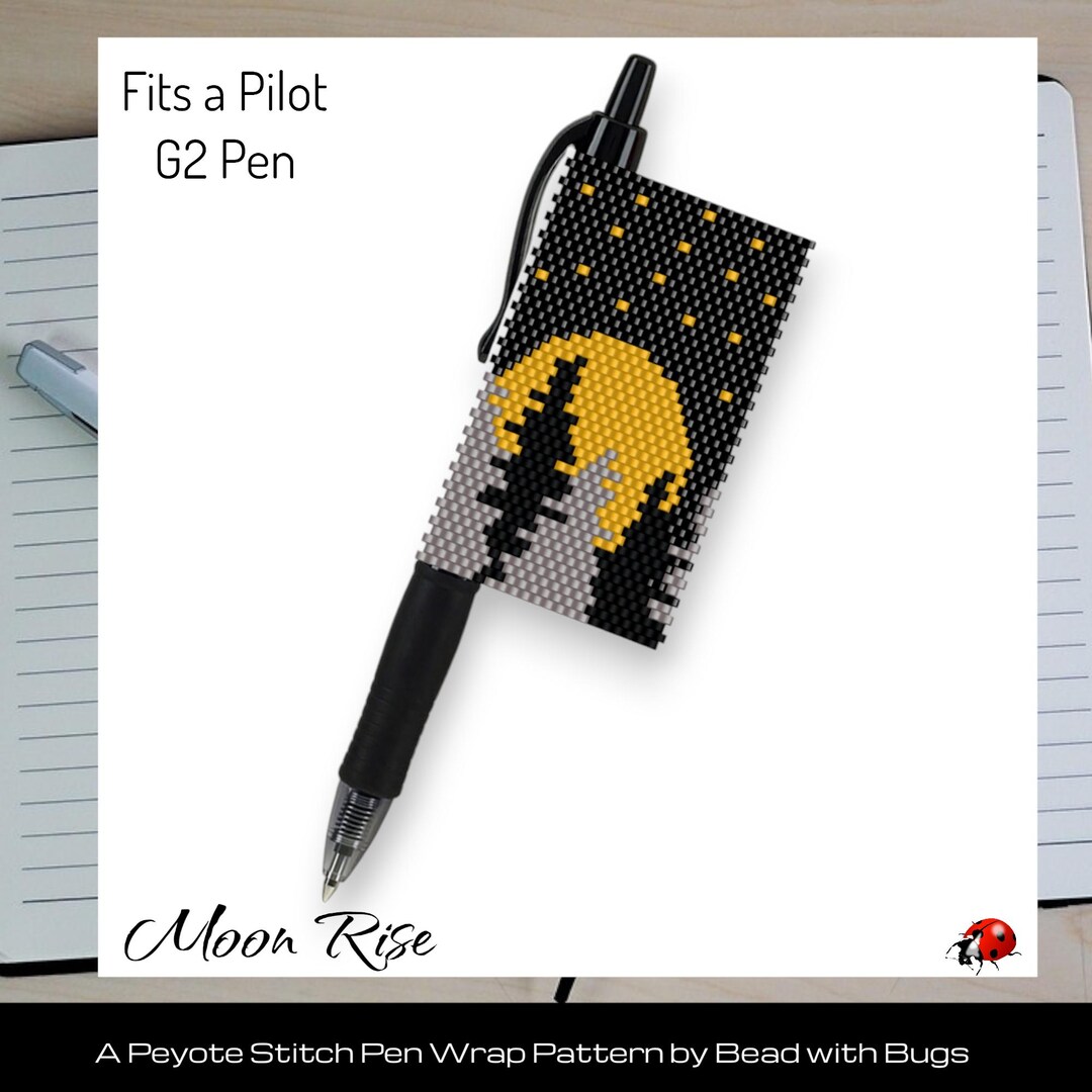 MOON RISE: Peyote Stitch Beaded Pen Wrap by Bead With Bugs - Etsy