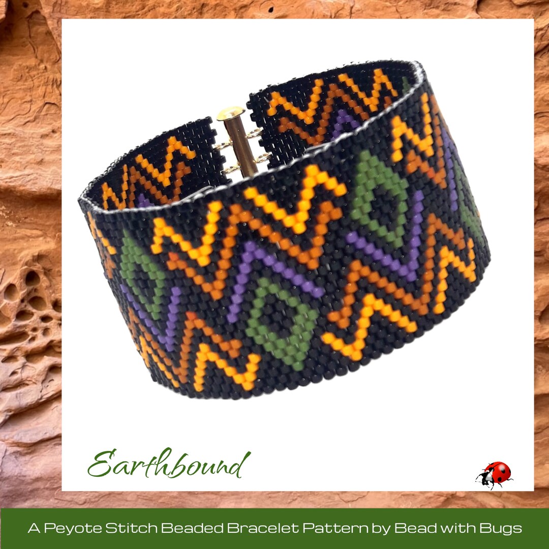 EARTHBOUND: A Peyote Stitch Beaded Bracelet Pattern by Bead With Bugs ...