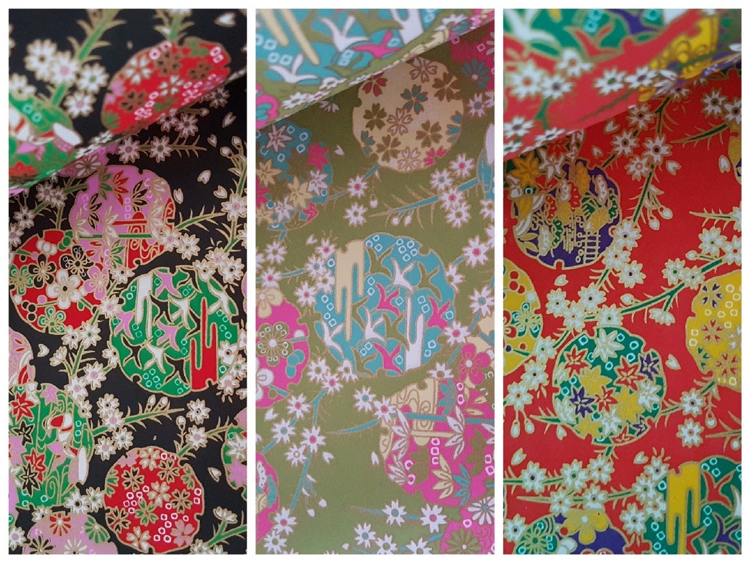 Traditional Japanese Chiyogami Washi Yuzen Paper 3 Large - Etsy