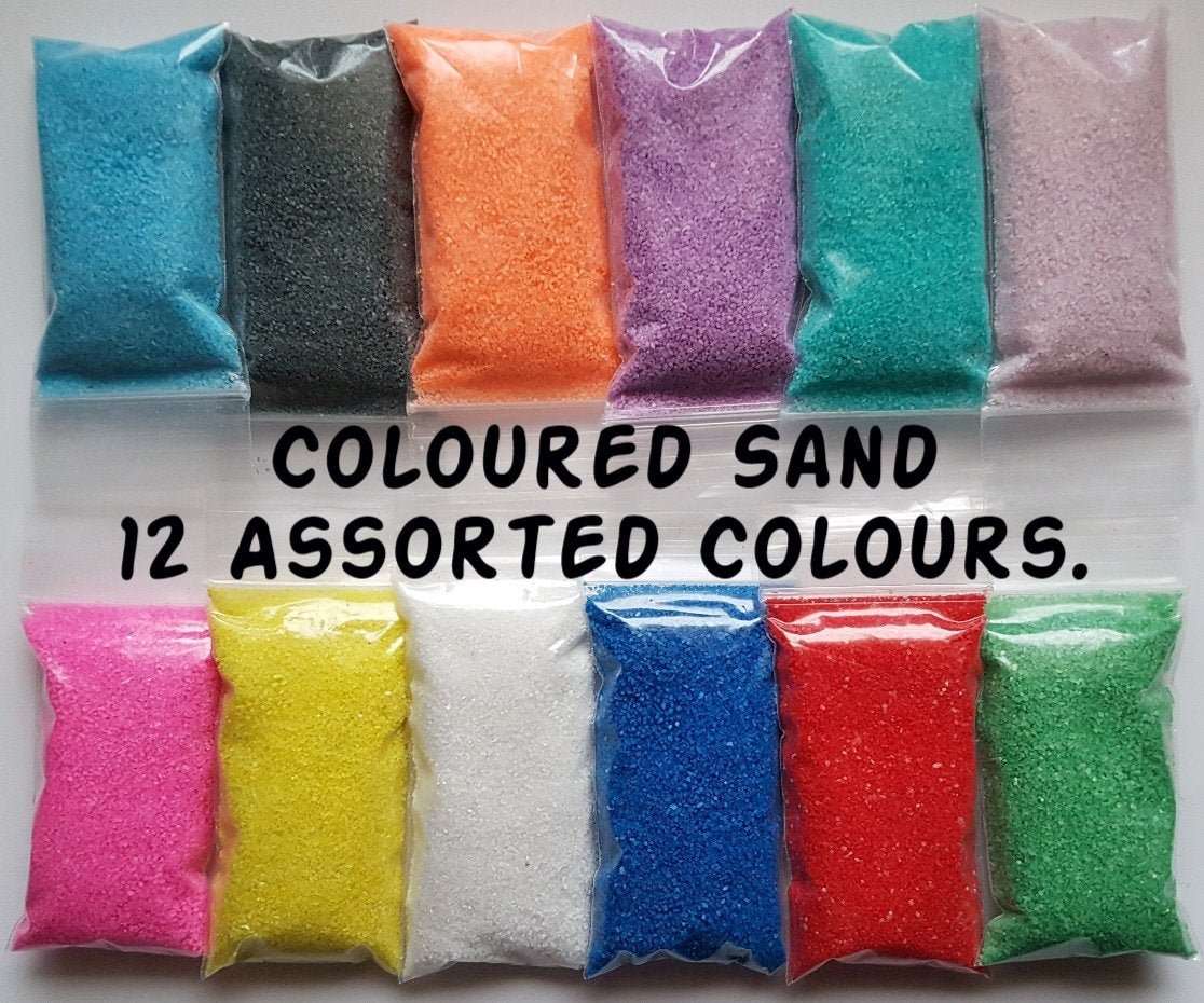 Coloured Sand 12 Assorted Colours 25g 85g 200g 500g | Etsy