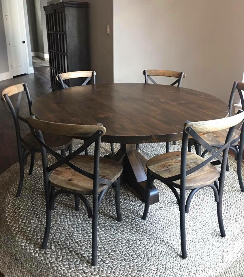 Solid Wood Handmade Round X-base Table FREE SHIPPING - Etsy