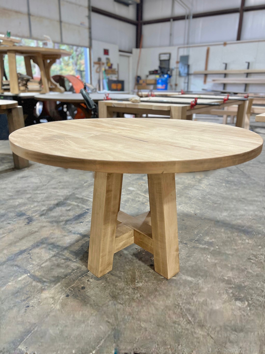 Solid Maple Round Beam Base Dining Table FREE SHIPPING - Etsy