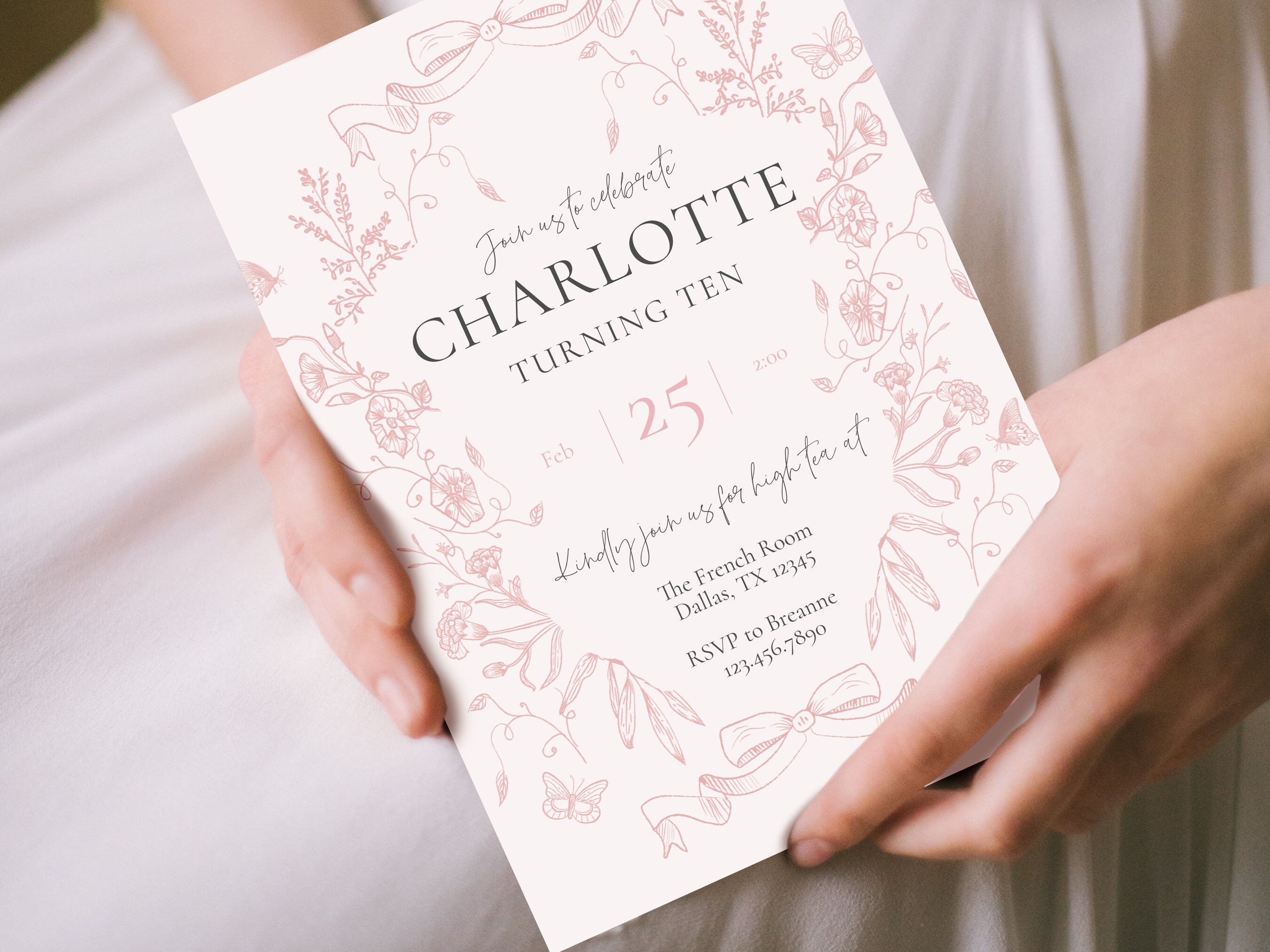 Vintage Floral Crest Birthday Invitation, Elegant Flower Birthday ...