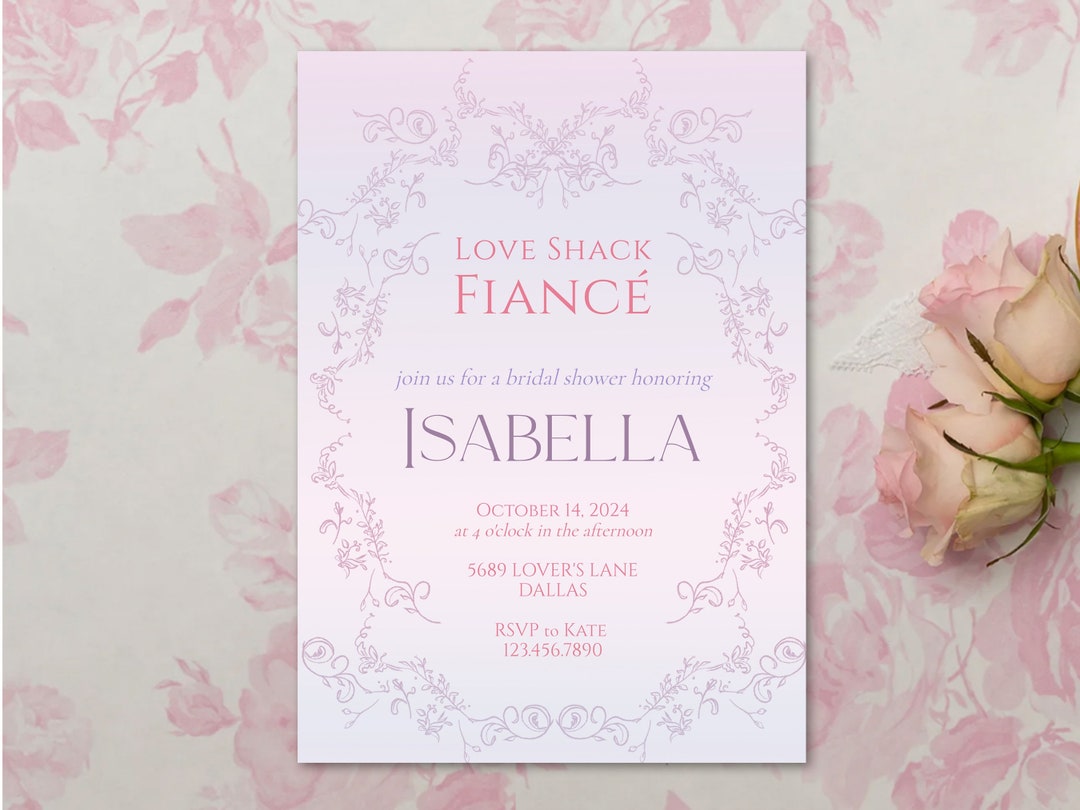 Love Shack Fancy Bridal Shower Invitation, Love Shack Fiance ...