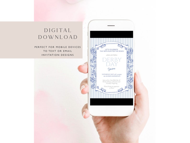 Kentucky Derby Party Invitation, Run for the Roses, Derby Party ...