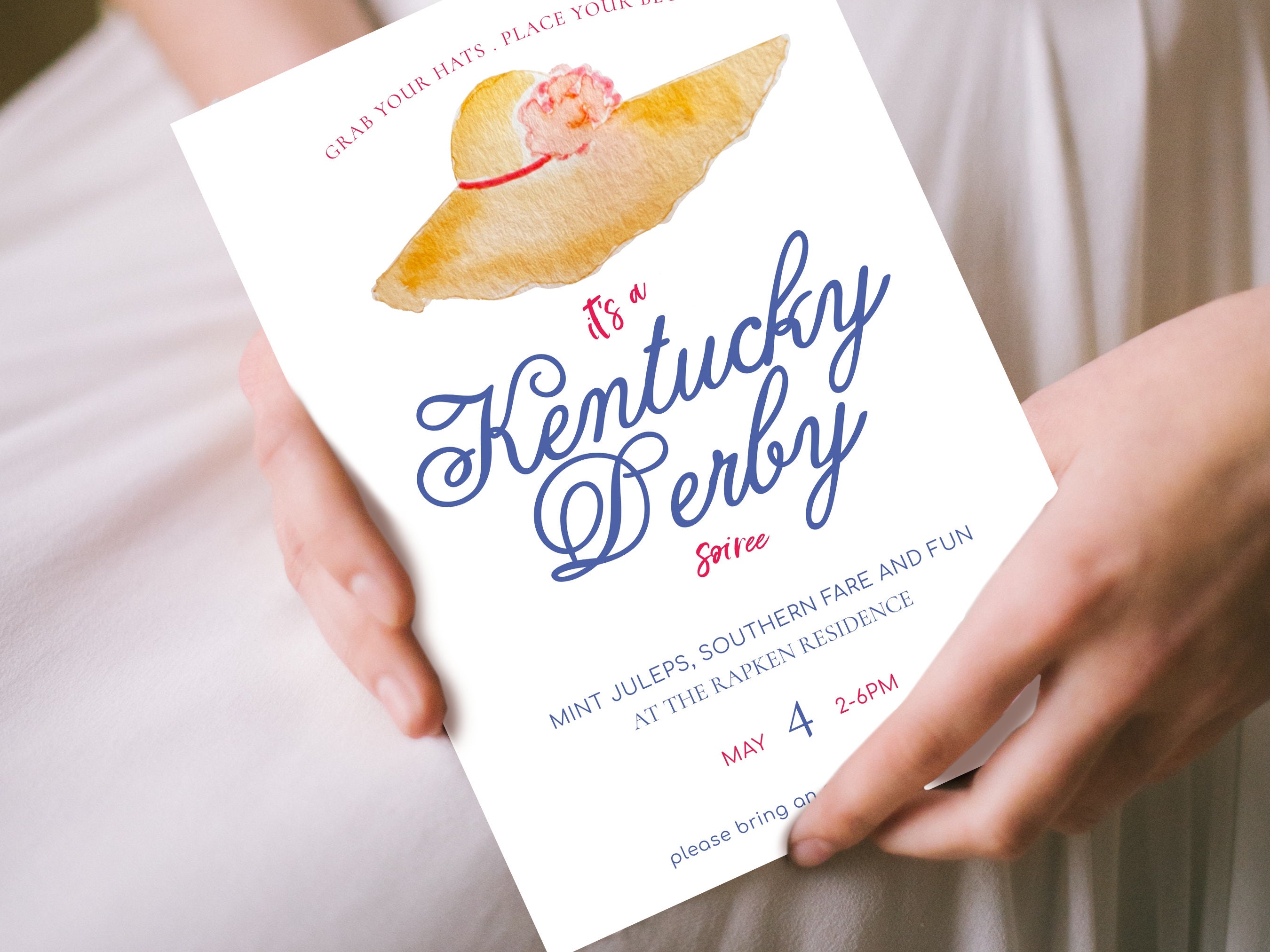 Kentucky Derby Party Invitation, Kentucky Derby Hat, Derby Party ...
