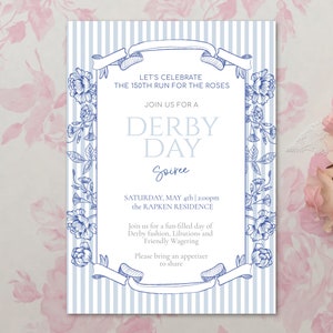 Kentucky Derby Party Invitation, Run for the Roses, Derby Party ...