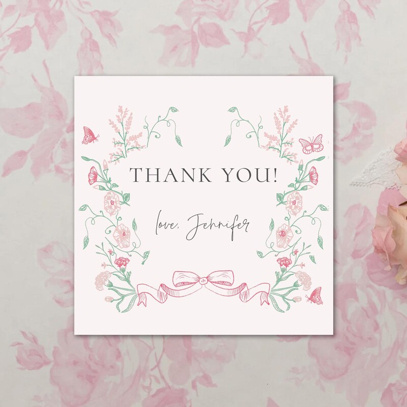 Fancy Thank You Card - Etsy