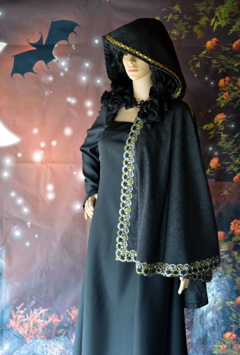 Halloween Cloak Robe Costume Cape Witch Vampire Gothic - Etsy