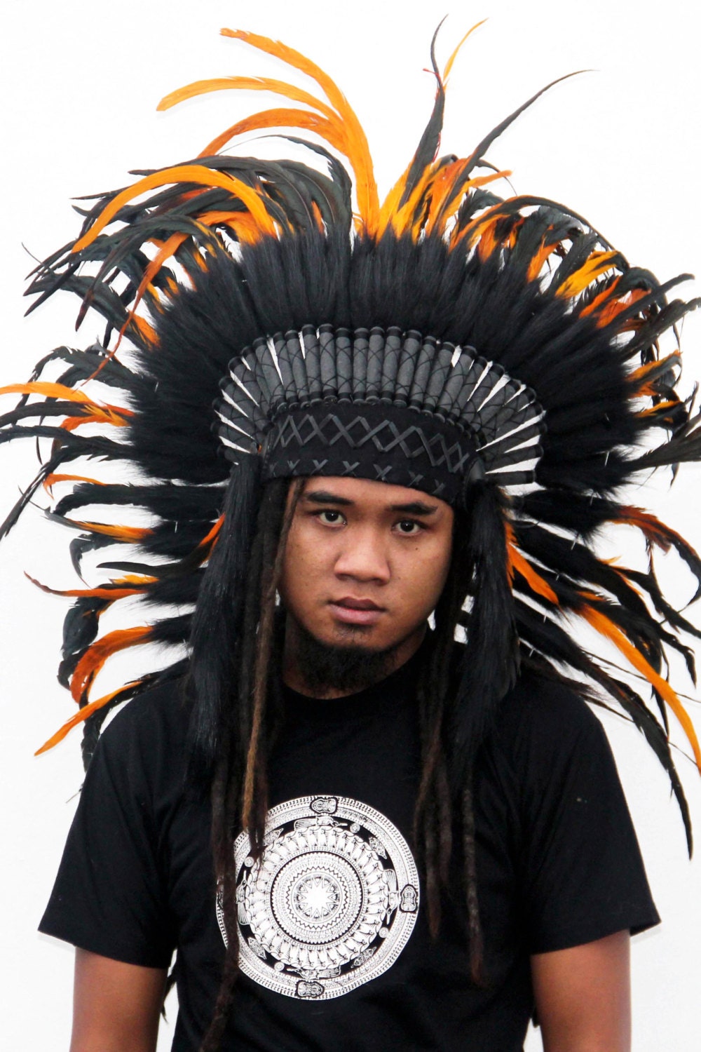 Indian headdress replica medium length | Etsy