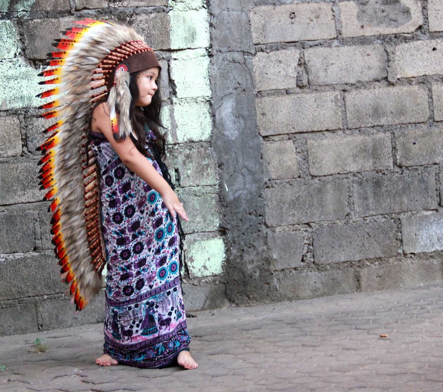 Child 5 to 8 Years 54cm/21inch Indian Headdress Replica Long - Etsy