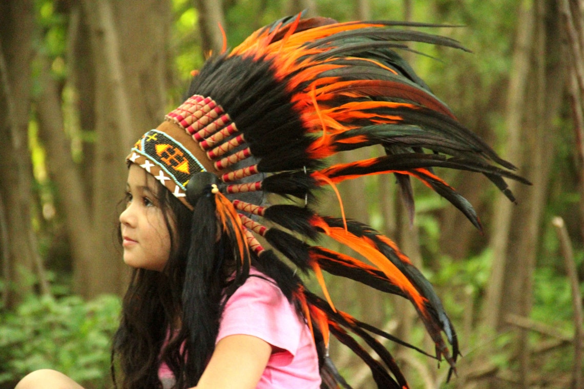 Child 2 to 5 Years 53cm/20.9inch Indian Headdress Replica, Short Length ...