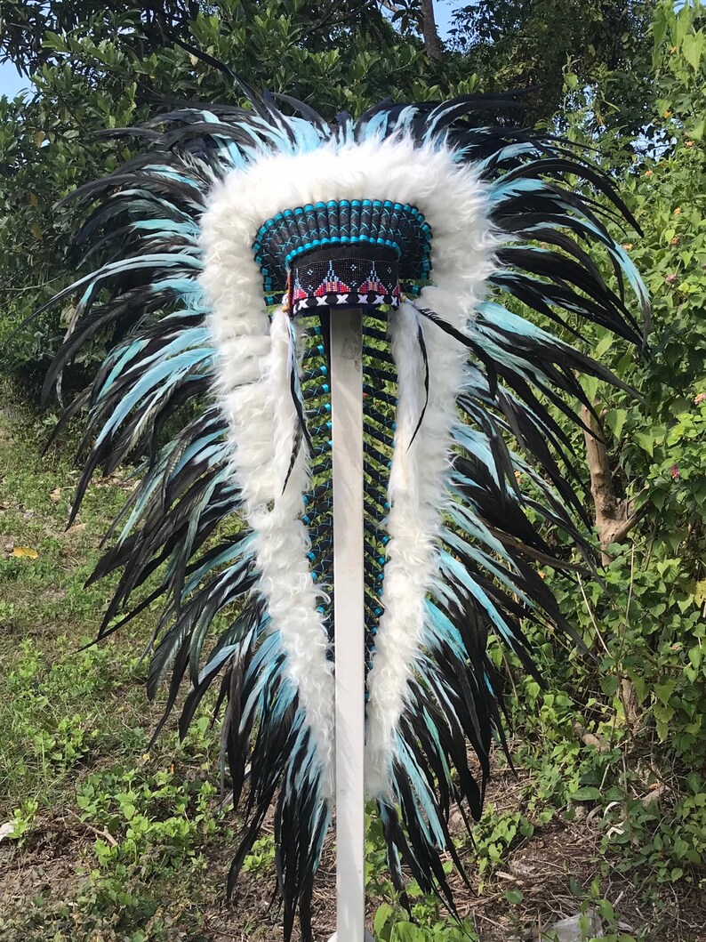 Long Indian Headdress Replica Made With Real Feathers - Etsy