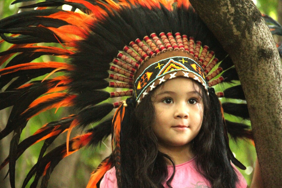 Child 2 to 5 Years 53cm/20.9inch Indian Headdress Replica, Short Length ...