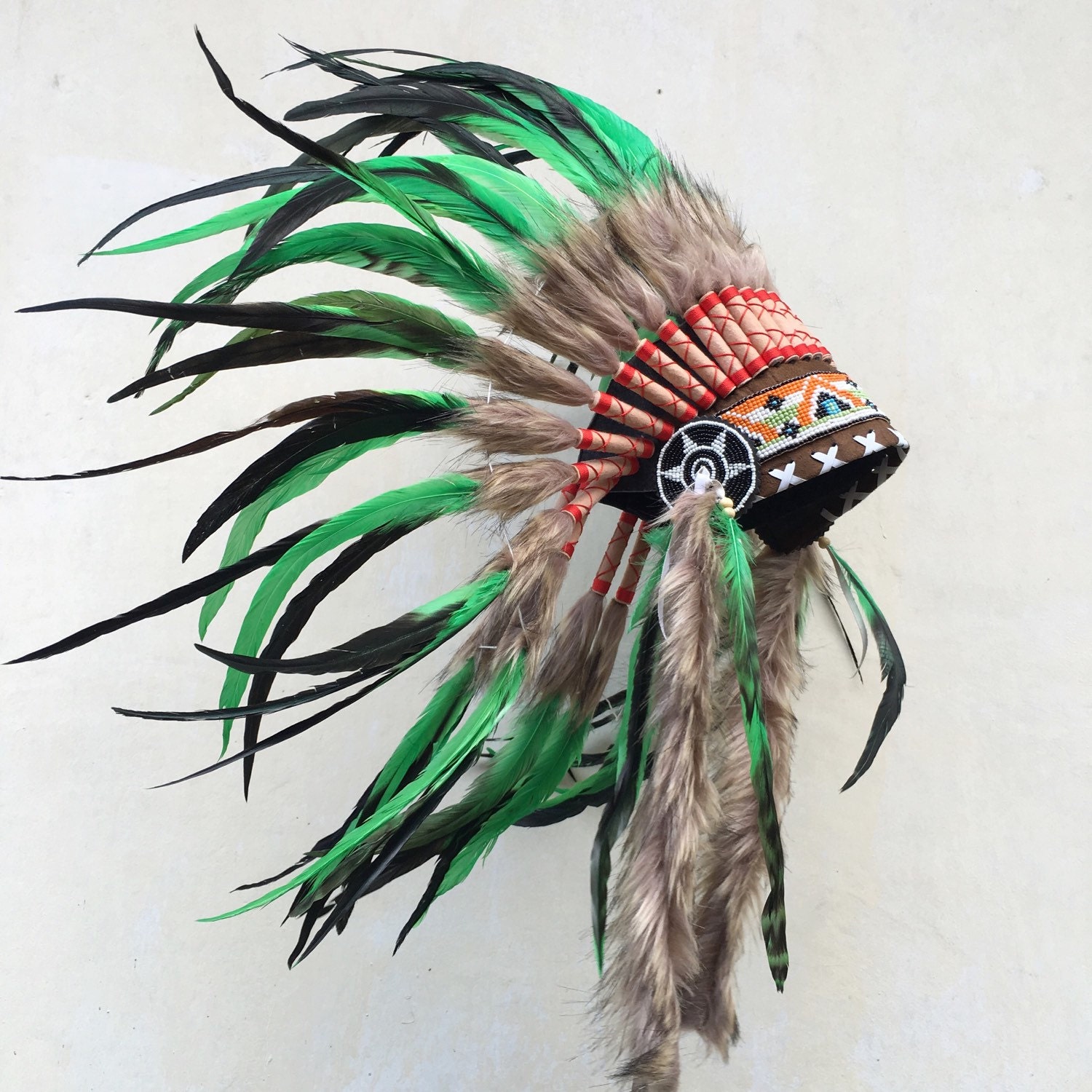 Penacho infantil de plumas estilo Indio corto penacho de | Etsy