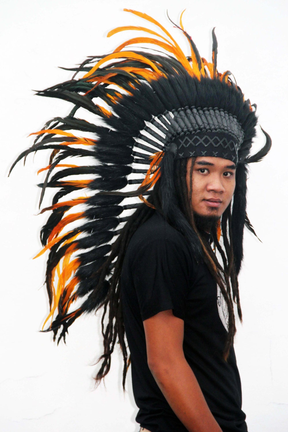 Indian headdress replica medium length | Etsy