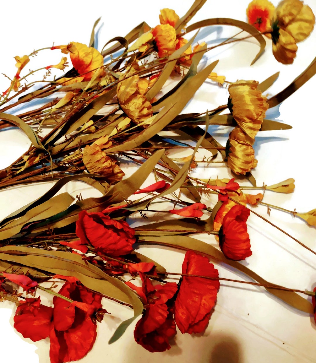 Fall Harvest Poppy Floral Sprays Set of 3 Assorted Colors 35 - Etsy