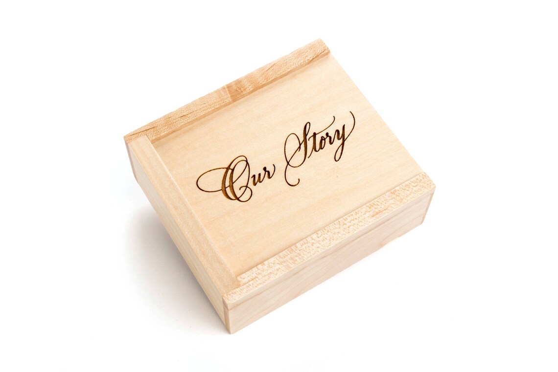 Our Story Gift Our Story Usb Wood Gift Box Engraved Our - Etsy
