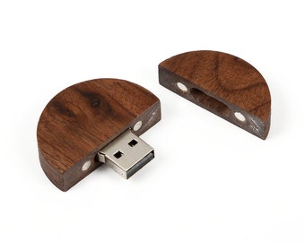 1 Wooden Walnut Flash Drive Magnetic Cap Wooden USB Flash - Etsy