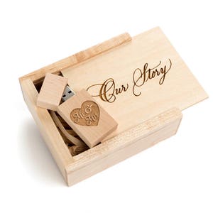 Our Story Gift, Our Story Usb Wood Gift Box, Engraved Our Story Wooden ...