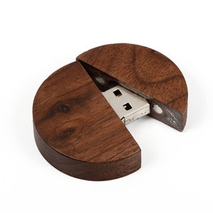 Set of 10 Round Wooden Walnut USB 2.0 Flash Drive, Walnut Usb Drive ...