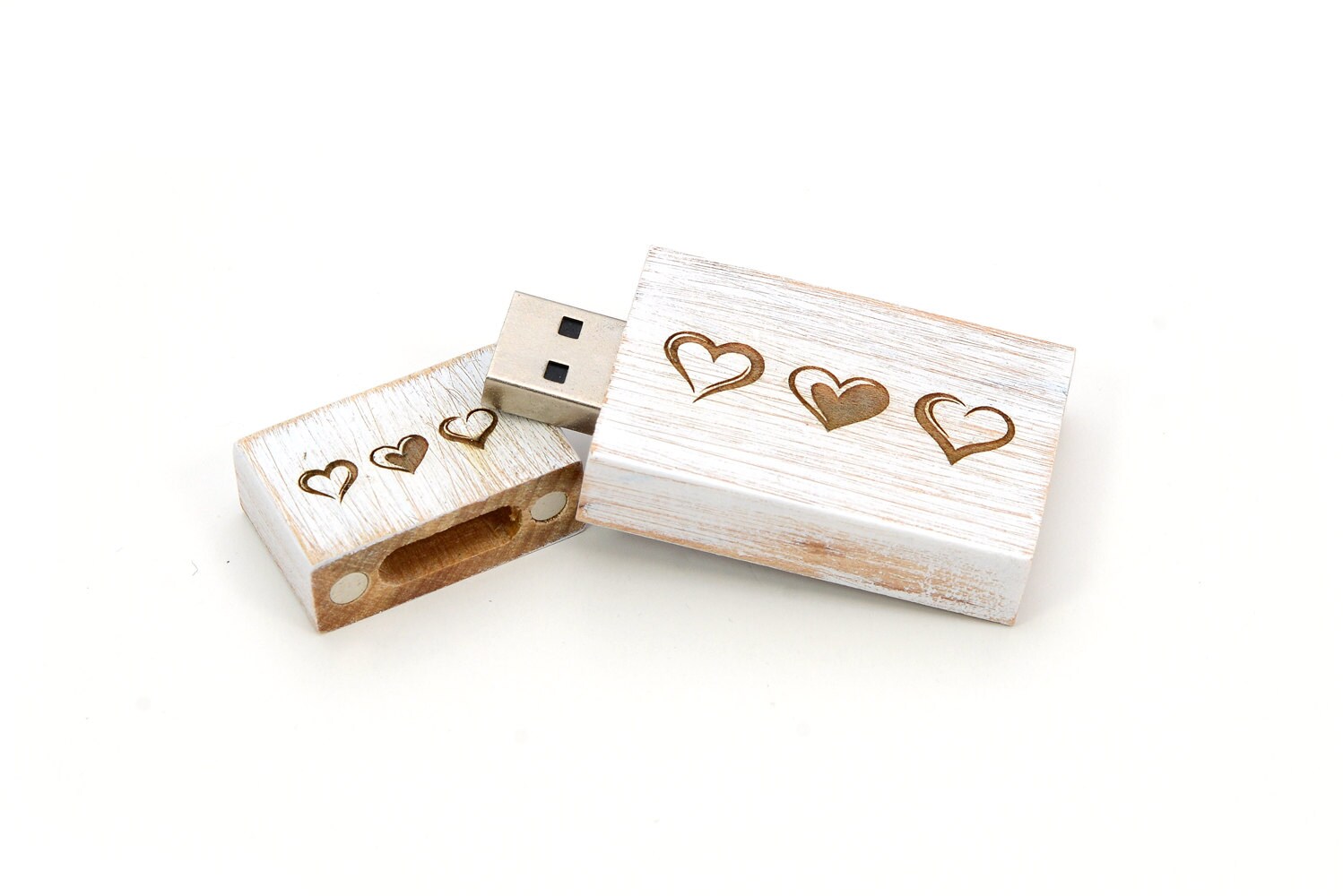 Wooden Maple White Washed USB Flash Drive Laser Engraved 3 - Etsy