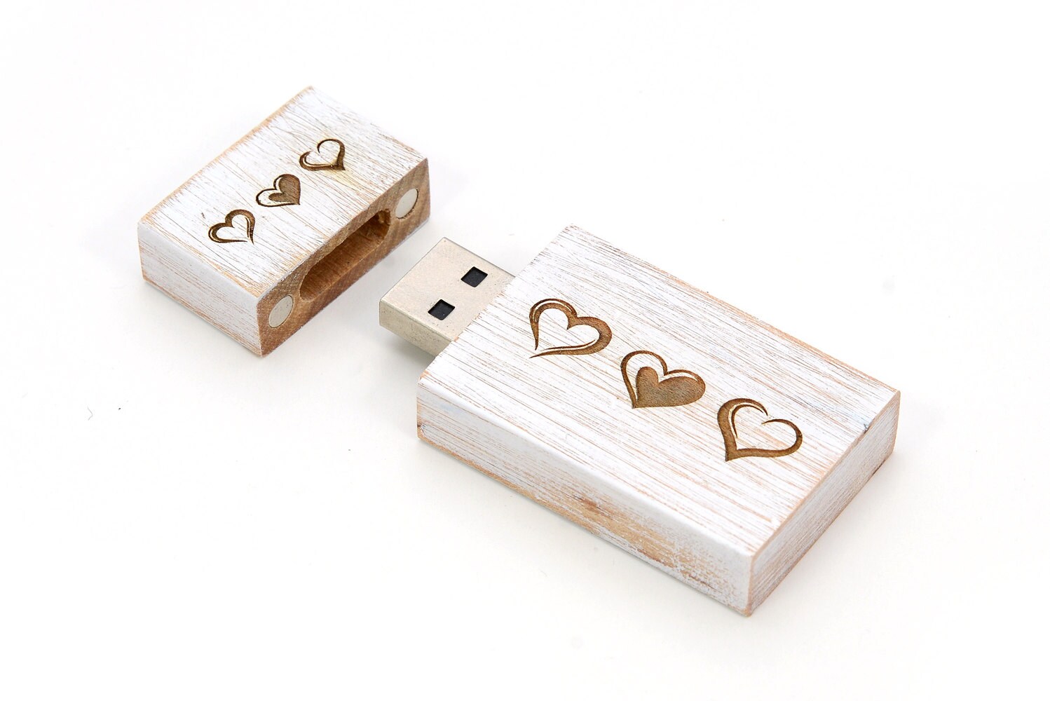 Wooden Maple White Washed USB Flash Drive Laser Engraved 3 - Etsy