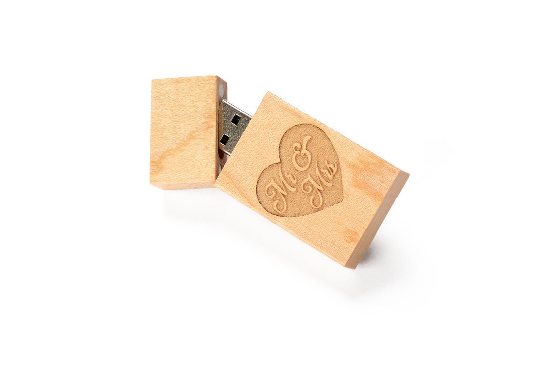 Mr and Mrs, Laser Engraved USB, USB Flash Drive, 8GB/16GB/32GB, Wedding ...