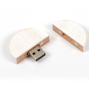 Set of 10 Round Wooden White Wash USB 2.0 Flash Drive, White Usb, White ...