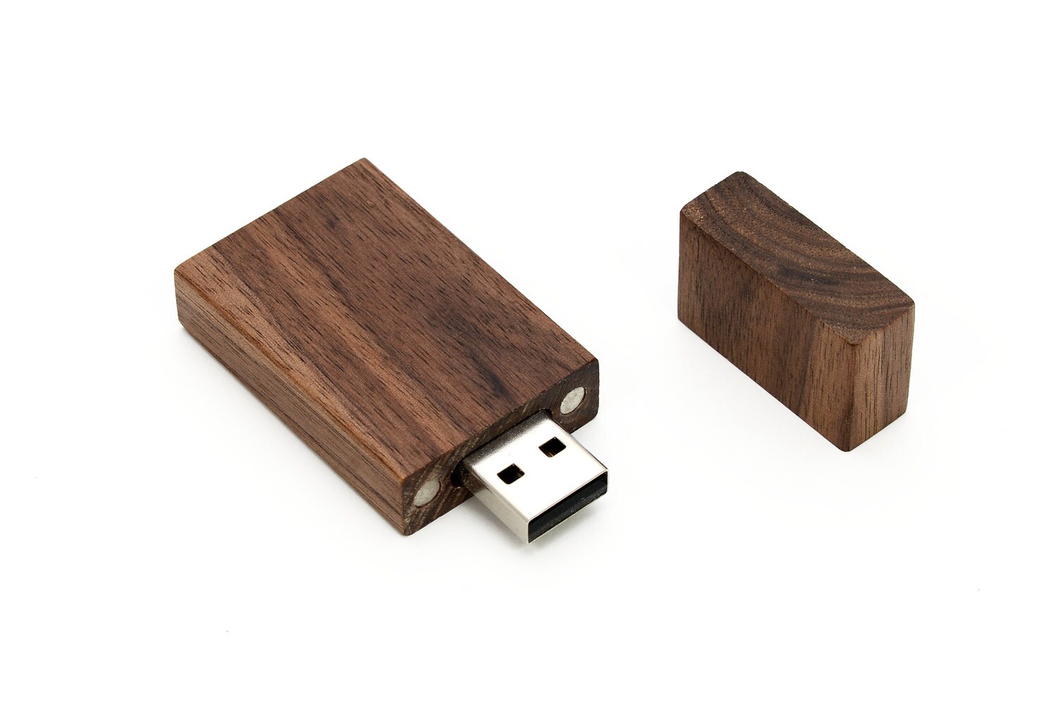 1 Wooden Walnut Flash Drive Magnetic Cap Wooden USB Flash | Etsy