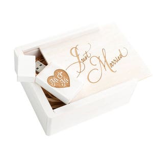 Gift Just Married, White Wedding Gift Box, Wedding White Box Usb ...