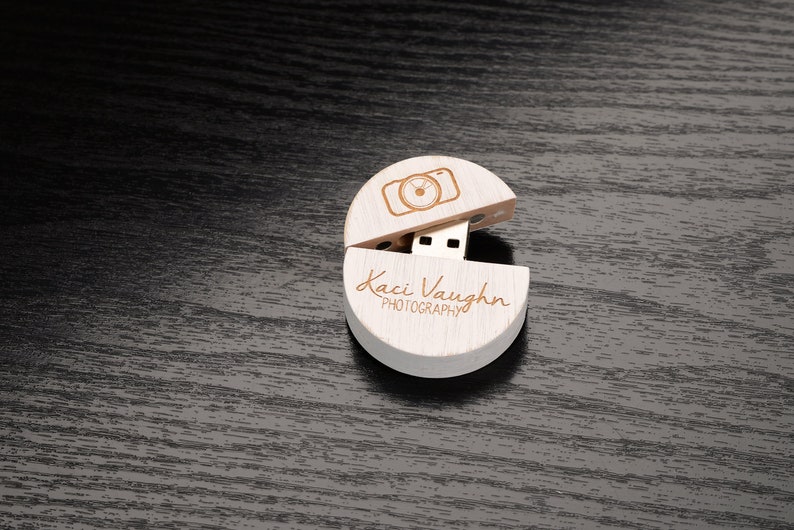 50 Wooden Round USB Flash Drive Custom Engrave USB | Etsy